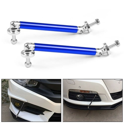 Blue Adjust Front Bumper Lip Splitter Spoiler Strut Rod Tie Support Bar ...