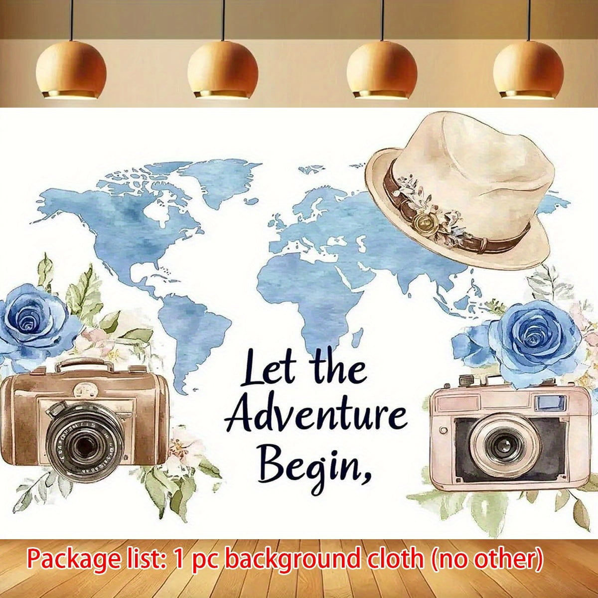 Blue Adventure Awaits Theme Party Backdrop Let the Adventure Begin ...