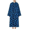 Blue Aesthetic Leopard Print Bathrobe Plush Bathrobe Cozy Unisex Winter ...