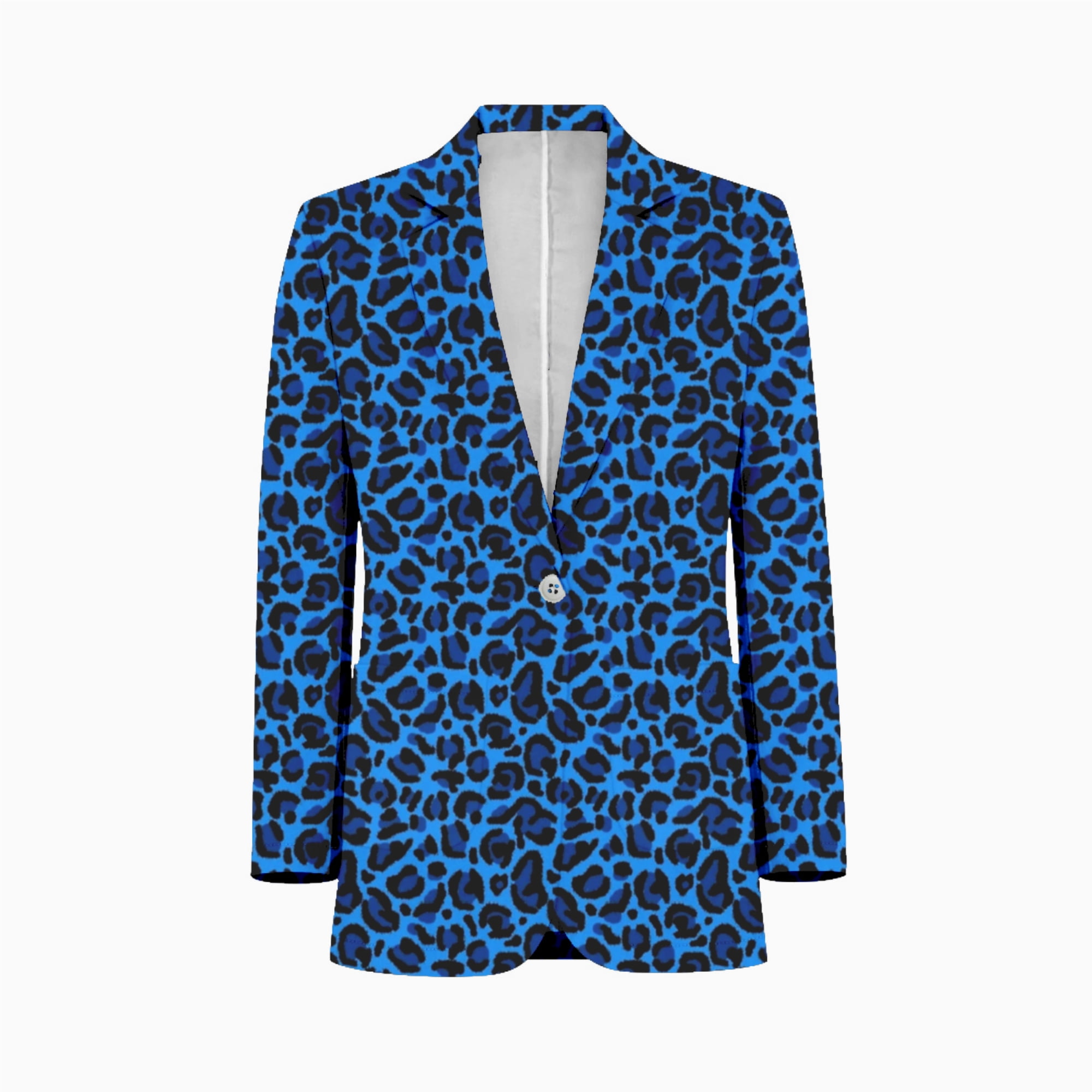 Blue Aesthetic Leopard Print Mens Suits Shawl Collar Slim Fit Suit Mens ...