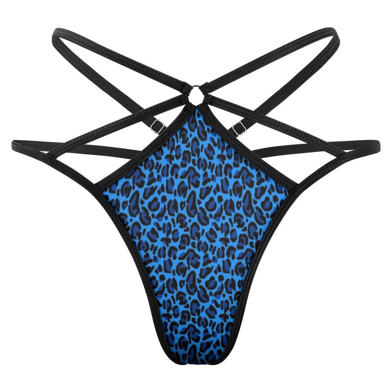 Blue Aesthetic Leopard Print Open Type Women's Panties Crotch Opening G ...