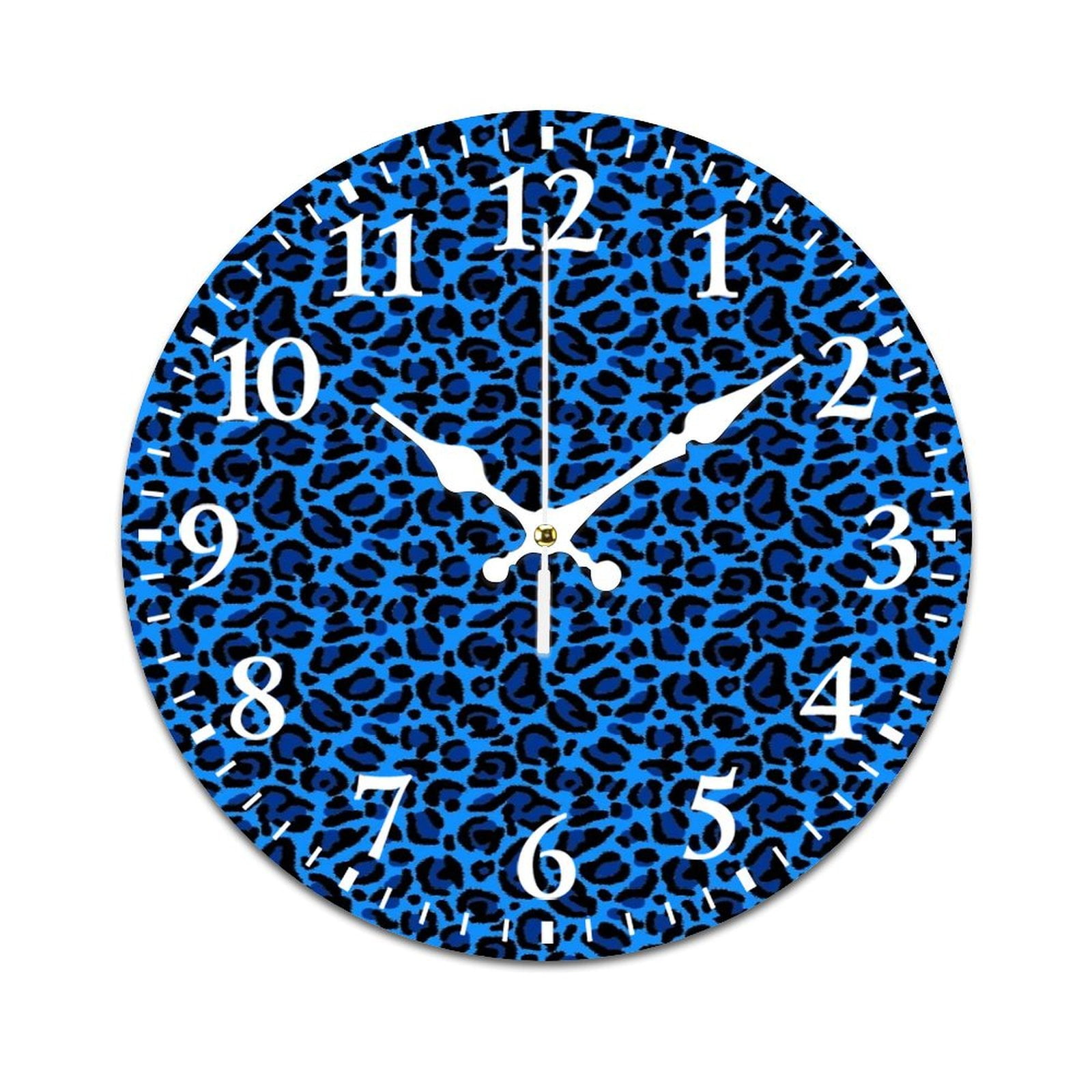 Blue Aesthetic Leopard Print Wall Clock Modern Design Clocks Wall ...