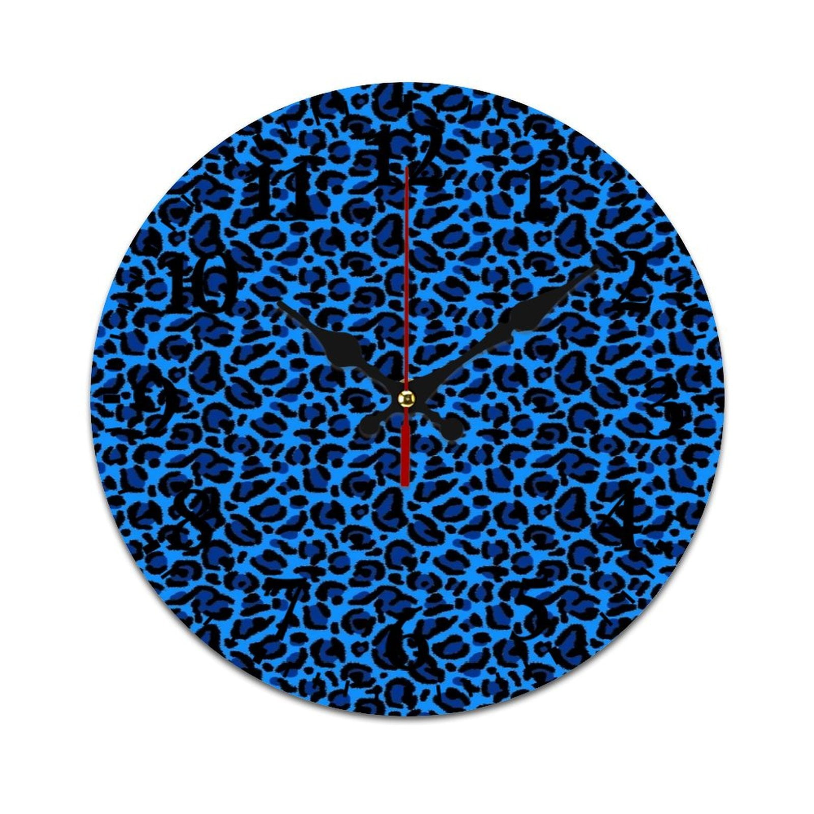 Blue Aesthetic Leopard Print Wall Clock Modern Design Clocks Wall ...