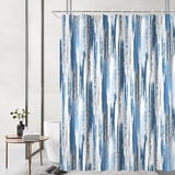 Blue Aesthetic Shower Curtain, Modern Abstract Ombre Blue and Silver ...