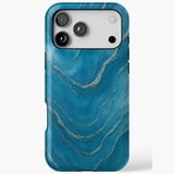 Blue Agate Luxury Gemstone Ocean Cover iPhone 17 through 11 Pro Max ...