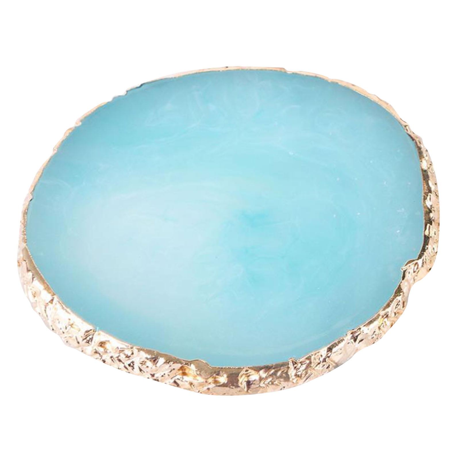 Blue Agate Texture Resin Nail Art Palette Gold Hem Trim Color Mixing ...