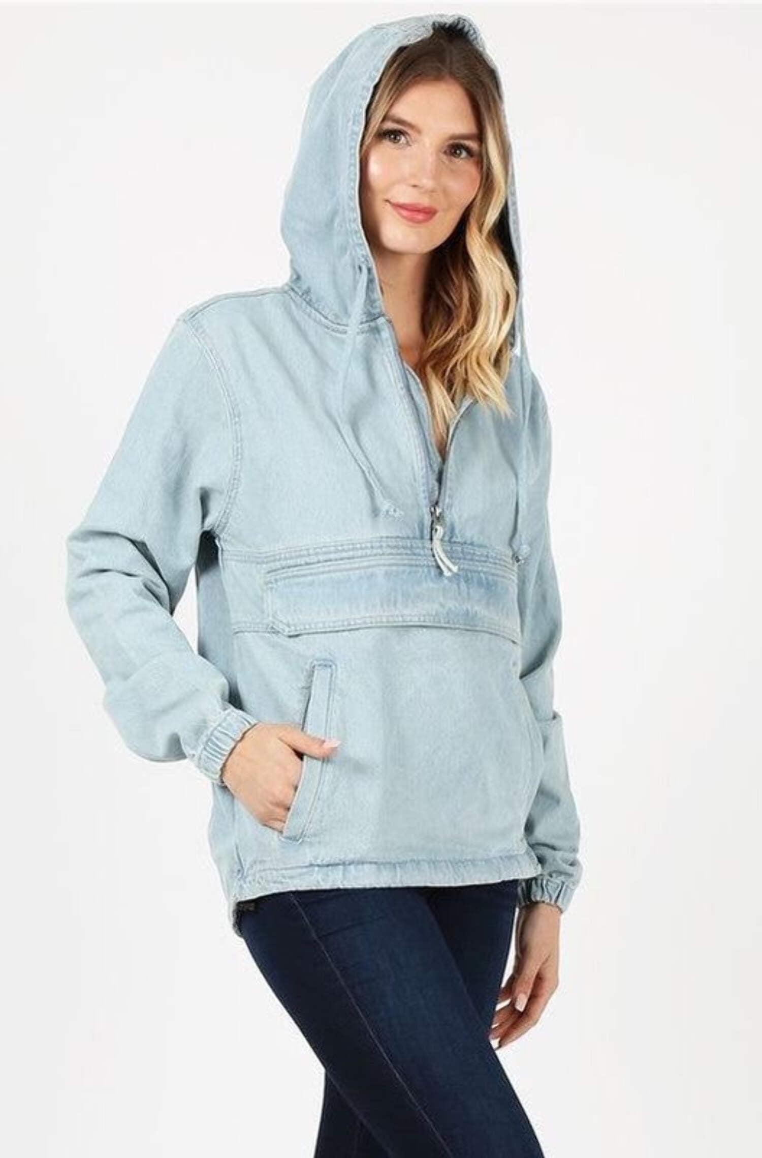 Blue Age Ladies Denim Hoodie Jacket - Walmart.com