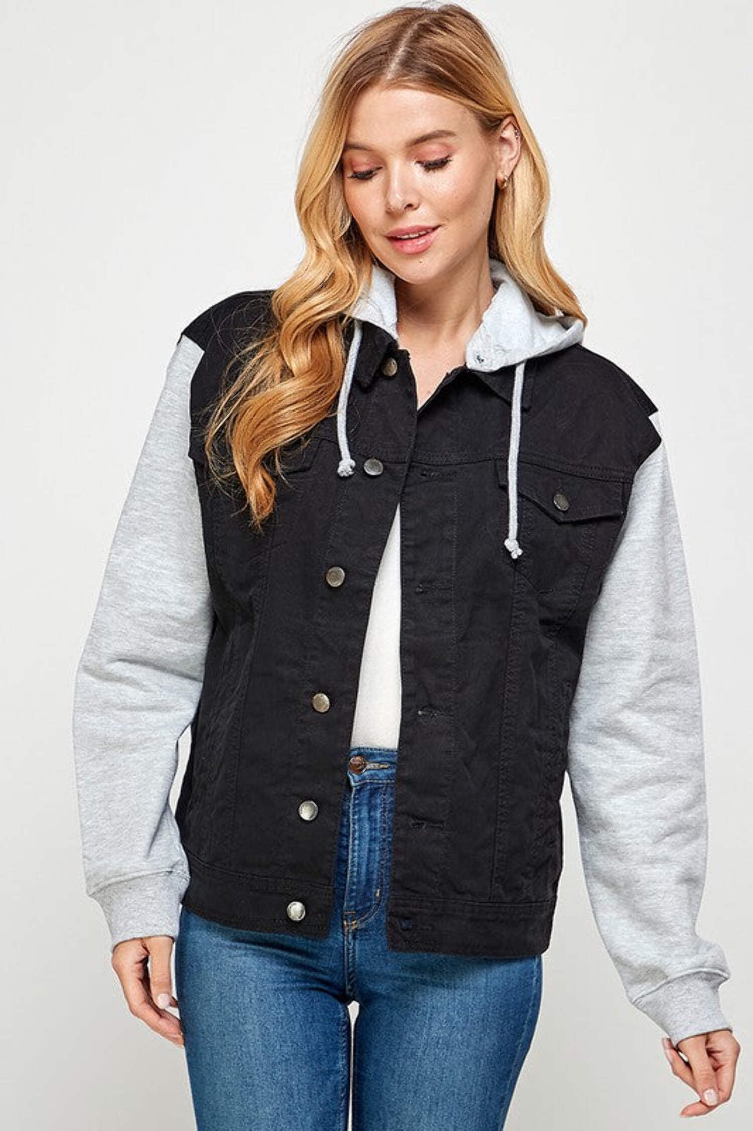 Blue Age Women's Denim Jacket with Fleece Hoodies - Rosa Apparel ...