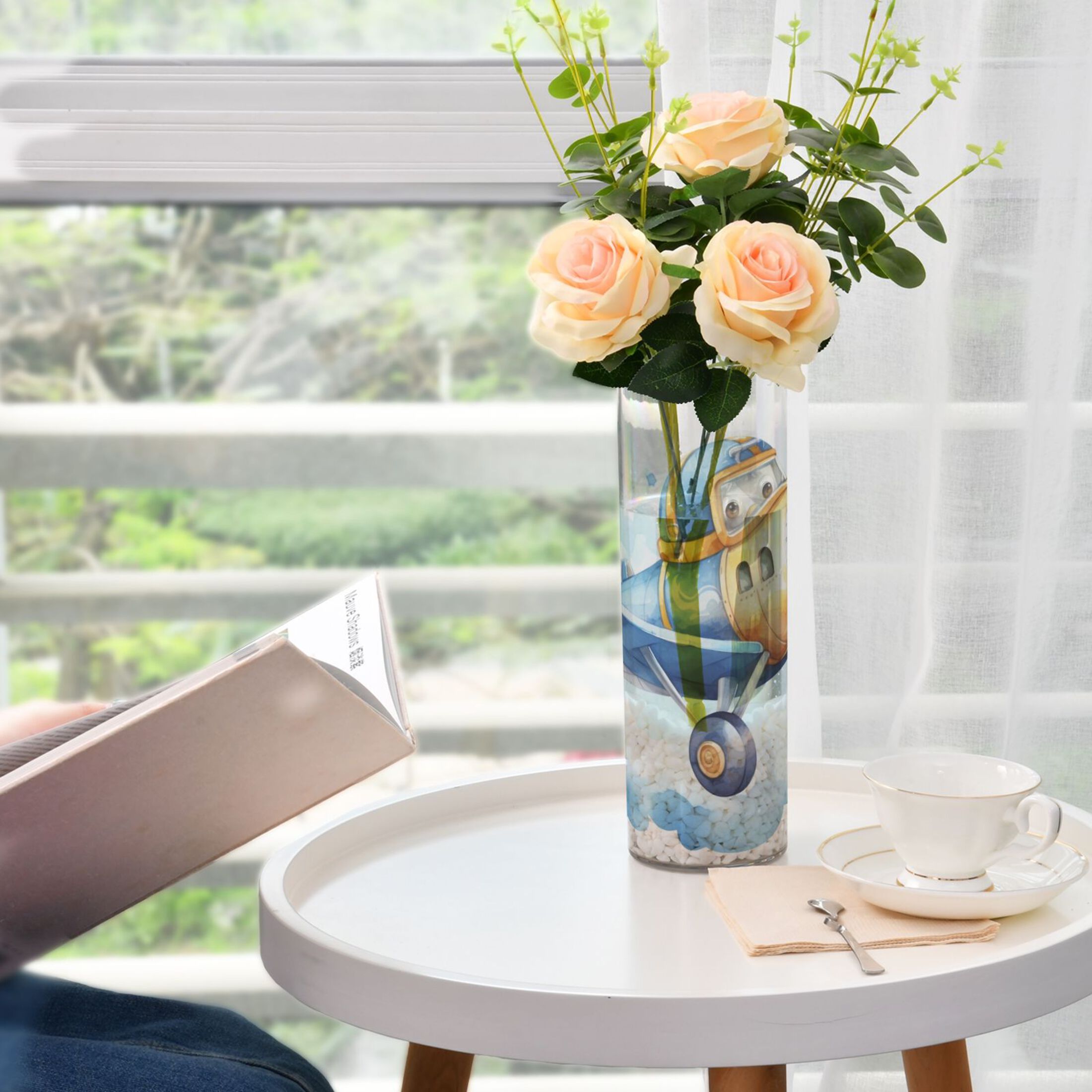 Blue Aircraft Airplane Clouds Vases for Flowers Modern Decorative Vase ...