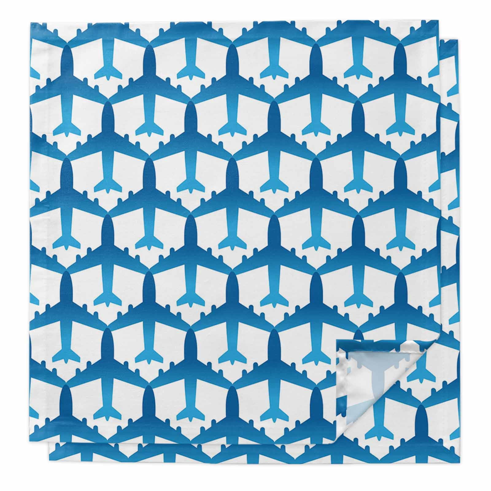Blue Aircraft Cloth Napkins, Modern Abstract Art Gradient Airplane ...