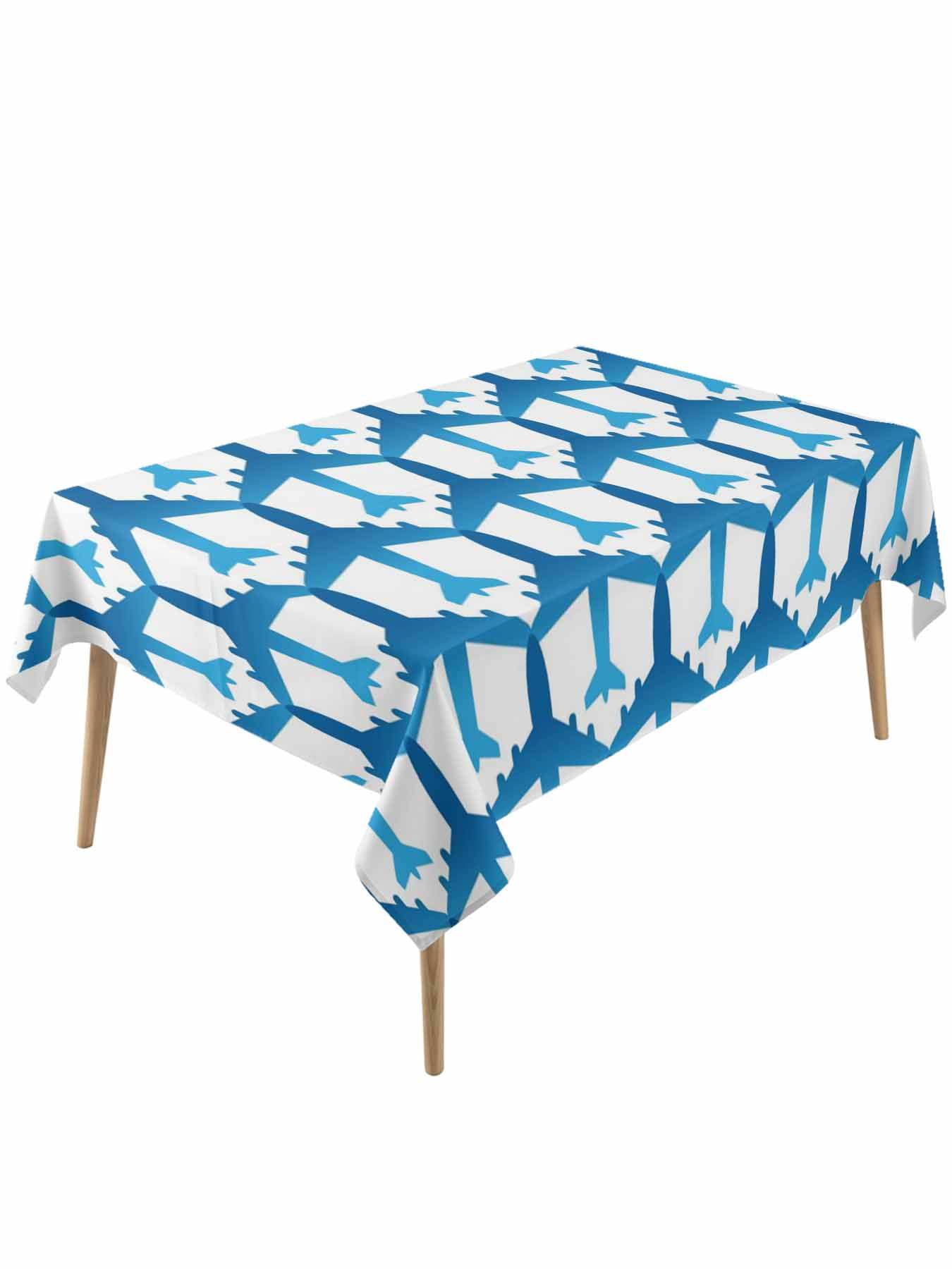 Blue Aircraft Rectangle Tablecloth, Modern Abstract Art Gradient ...