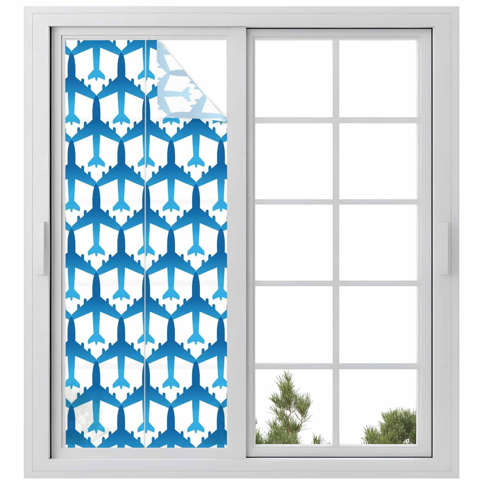 Blue Aircraft Window Privacy Film, Modern Abstract Art Gradient ...