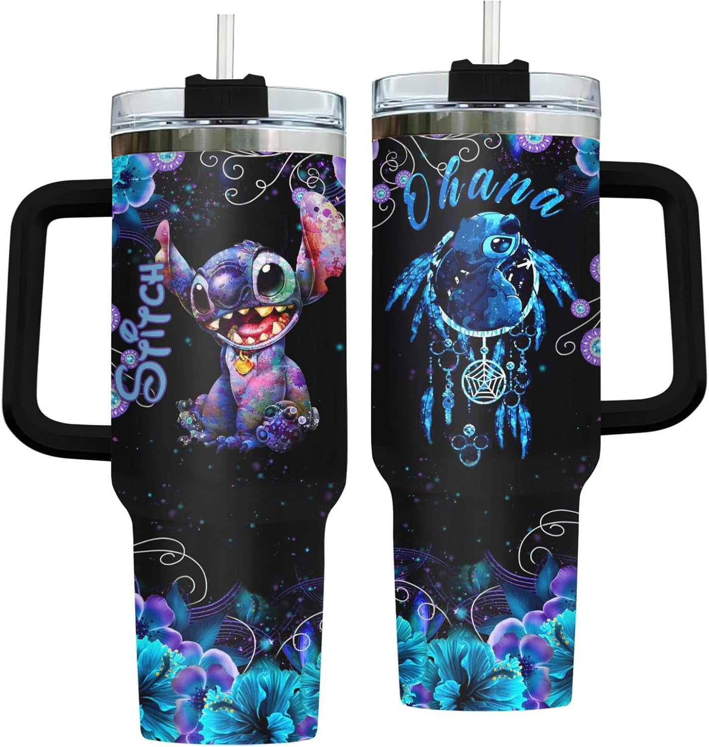 Blue Alien 40 Oz Tumbler With Lid Stainless Steel, Cute Cartoon Movie ...