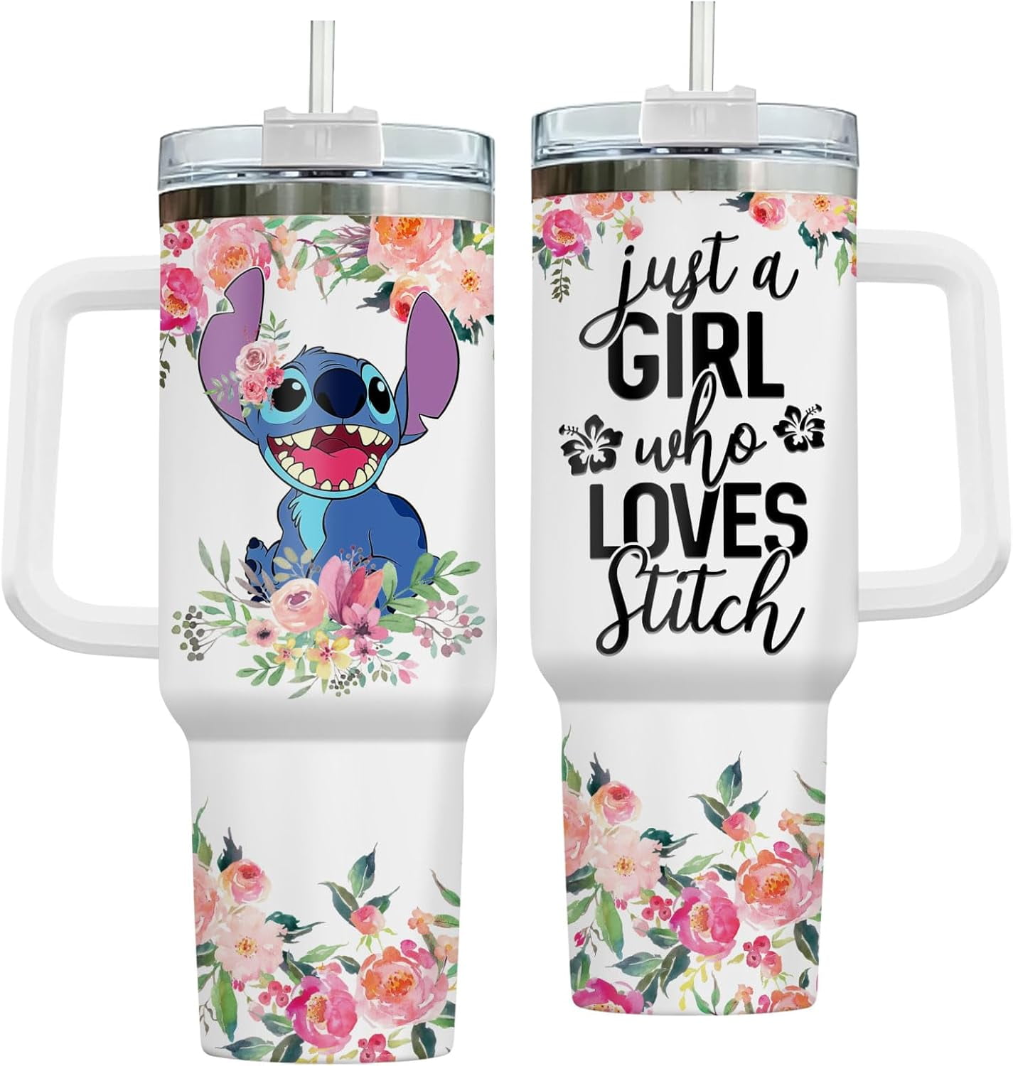 Blue Alien 40 Oz Tumbler With Lid Stainless Steel, Cute Cartoon Movie ...