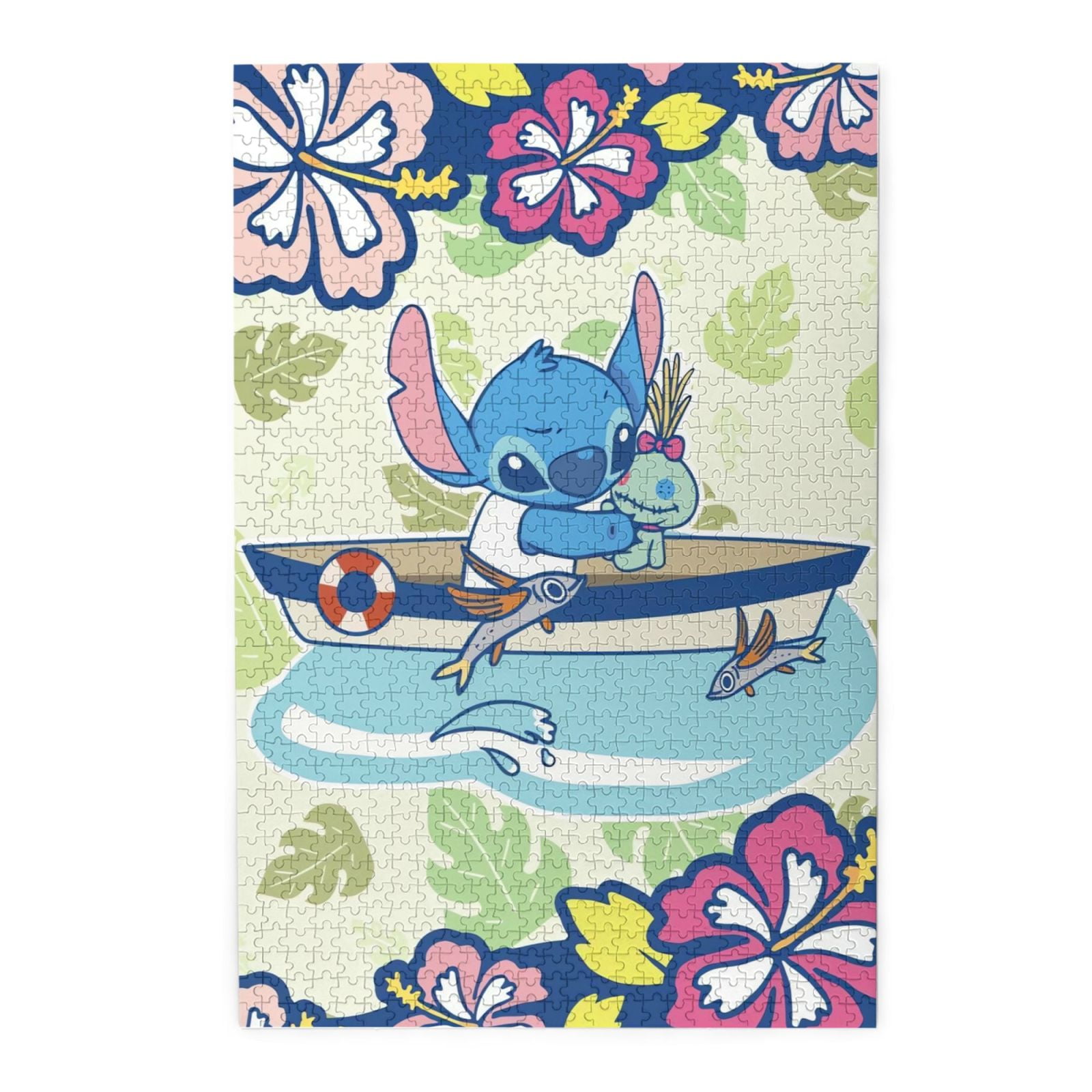 Blue Alien Monster Jigsaw Puzzles Cartoon Stitch in the Summer Boat 500 ...