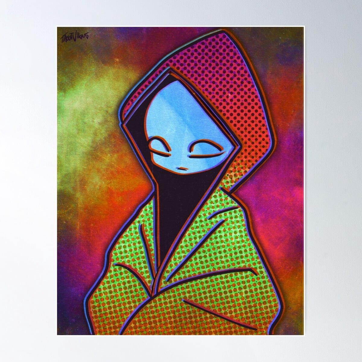 Blue Alien Poster Wall Art, Modern Wall Decor For Living Room Bedroom ...