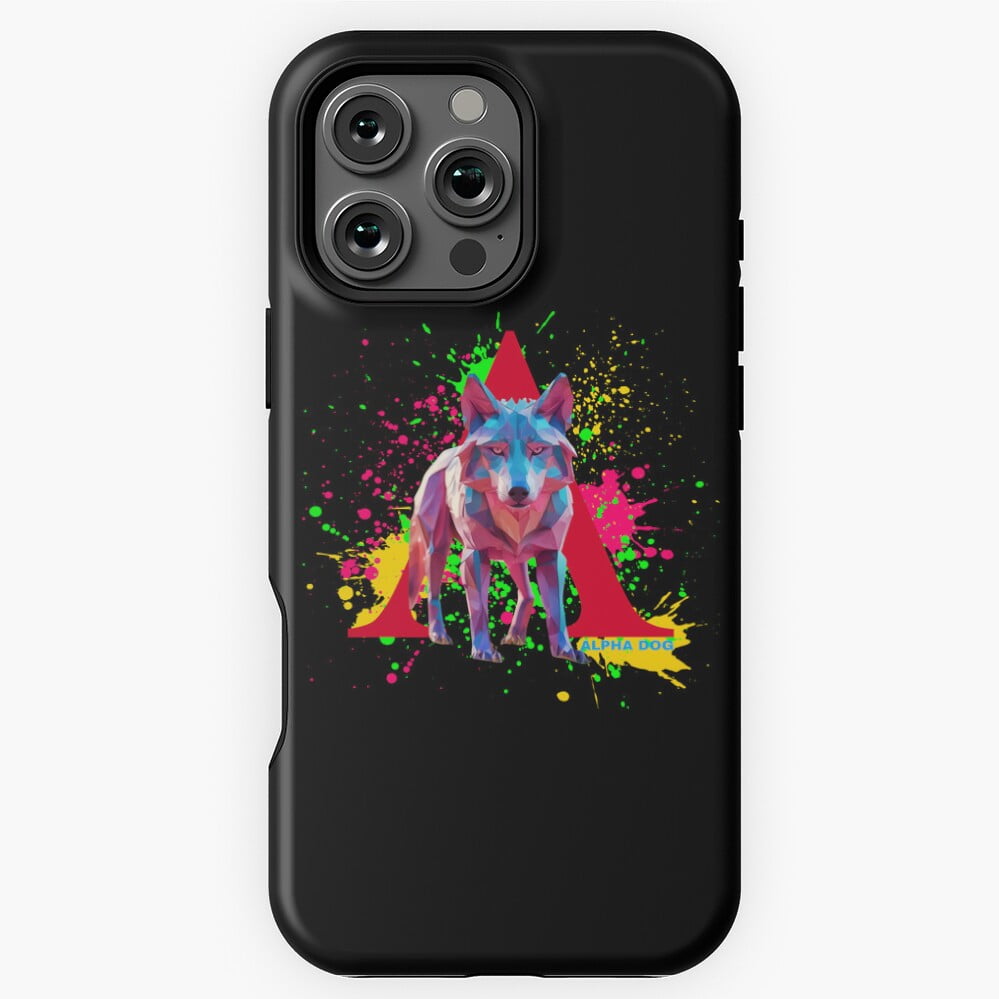 Blue Alpha Dog Wolf Leader Graphic Phone Case for iPhone 16 15 14 13 12 ...