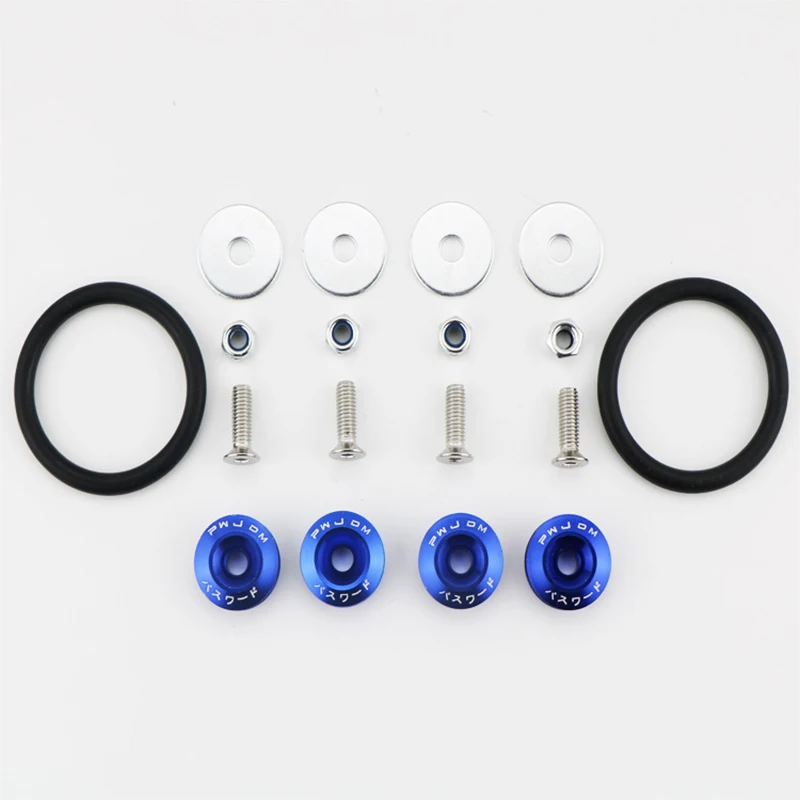Blue-Aluminum JDM Quick Release Fasteners, Bumper and Fender Washers ...