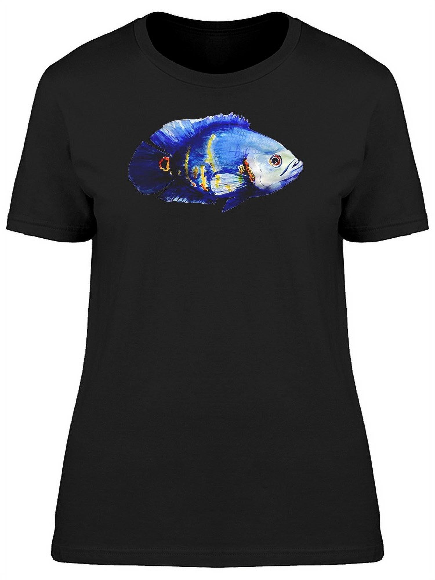 Blue Amazing Exotic Oscar Fish T-Shirt Women -Image by Shutterstock ...