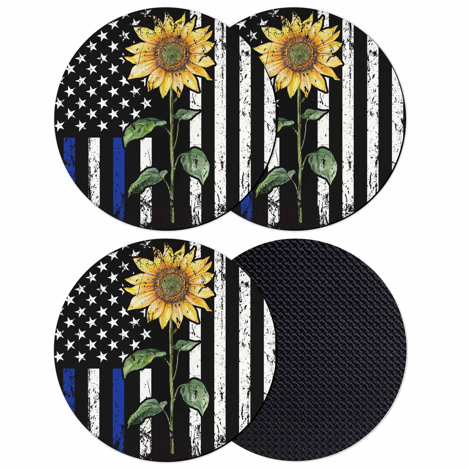 Blue American Flag Coasters Set of 4, Absorbent Coasters for Drinks ...