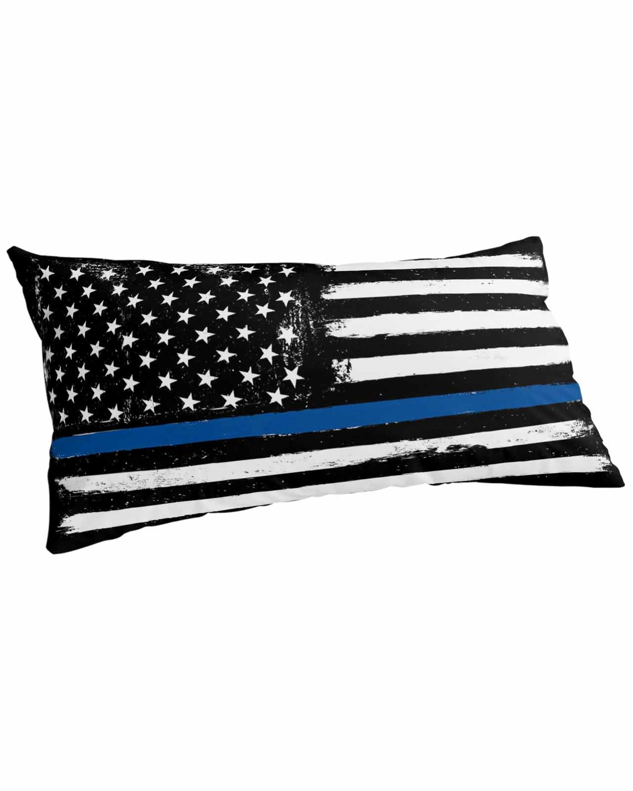 Blue American Flag Pillow Covers King Size, Black White Stars Stripe US ...