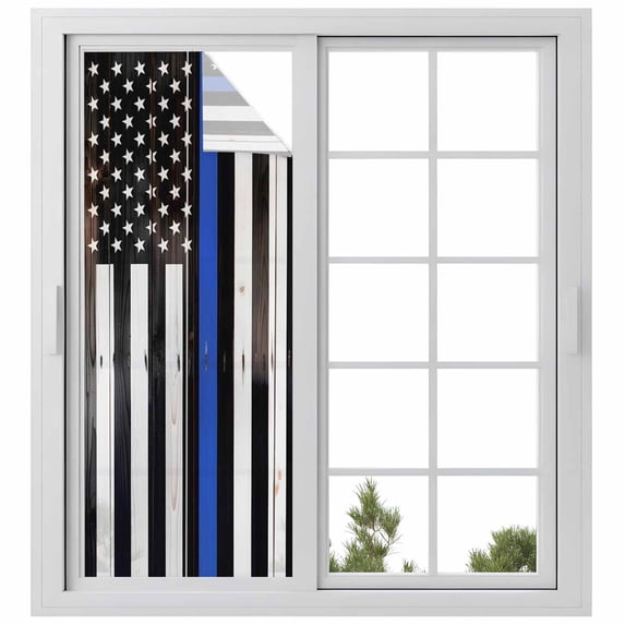 Blue American Flag Window Privacy Film, Black White Stripe US Flag ...