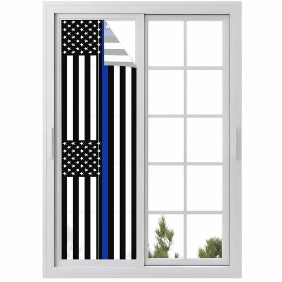 Blue American Flag Window Privacy Film, Black White Striped US Flag ...