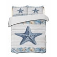 Blue Anchor Coastal Quilts Bedding Set King Size Summer Starfish Beach ...