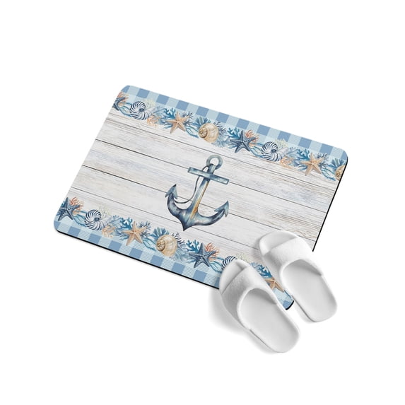 Blue Anchor Coastal Soft Diatomaceous Earth Mat, Summer Starfish Beach ...