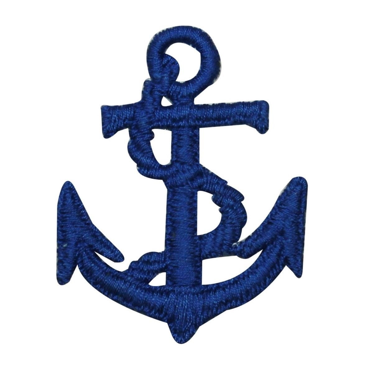 Blue Anchor Patch Nautical Boat Weight Ocean Embroidered Sew On ...