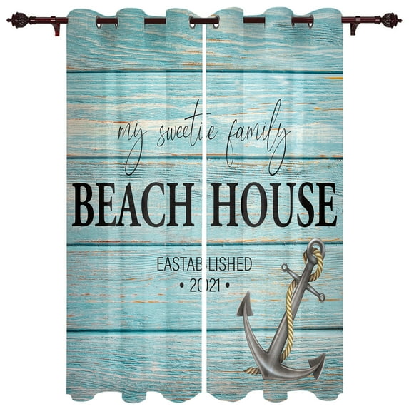 Blue Anchor Splash Ink Window Curtains Kids Room Living Room Curtain ...