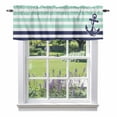 Blue Anchor Valances for Windows, Costal Mint Green White Stripes ...