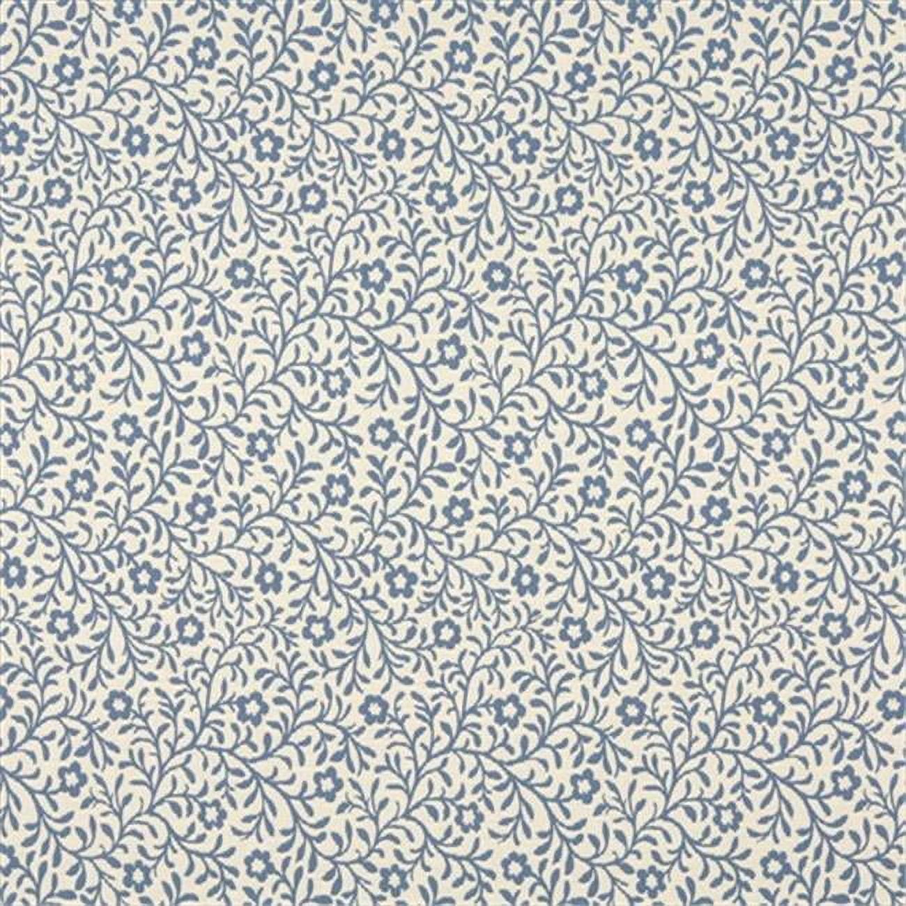 Blue And Beige Floral Matelasse Reversible Upholstery Fabric - 54 in ...