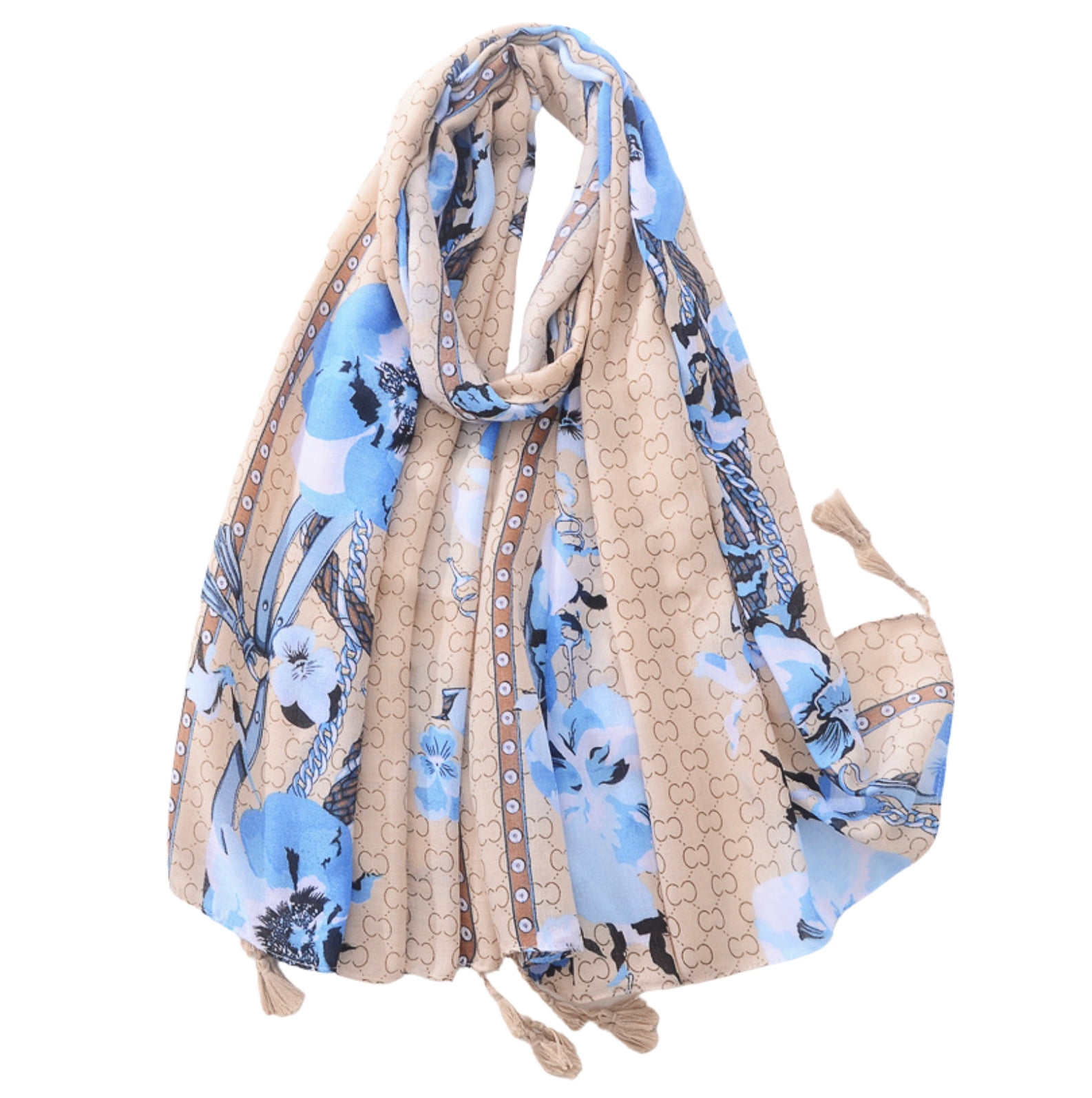 Blue And Brown Anemone Scarf - Walmart.com