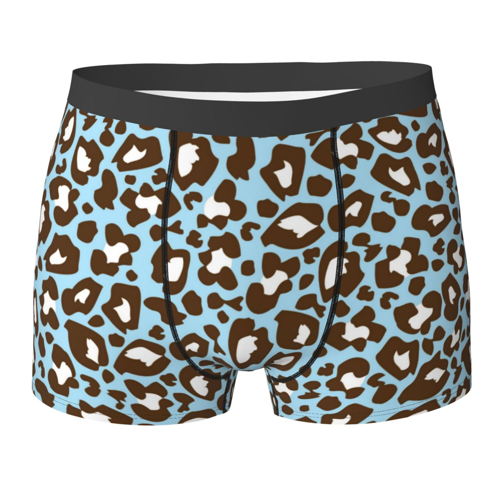 Blue And Brown Leopard Spotted Animal Print Underwear For Men,Soft ...