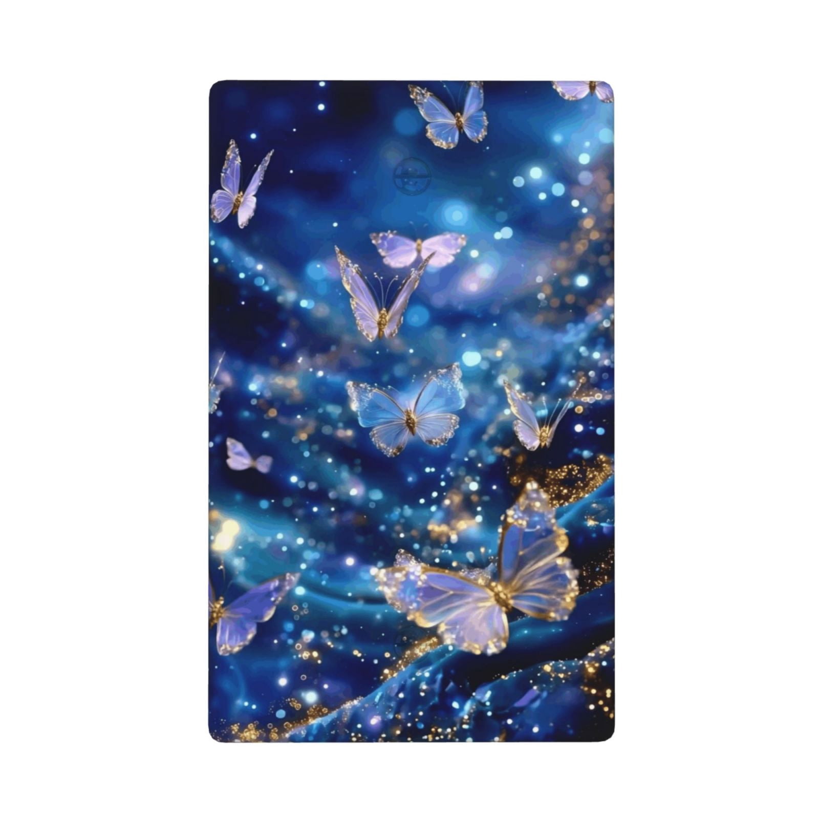 Blue And Gold Butterfly Galaxy Decorative Blank Wall Plate Cover ...