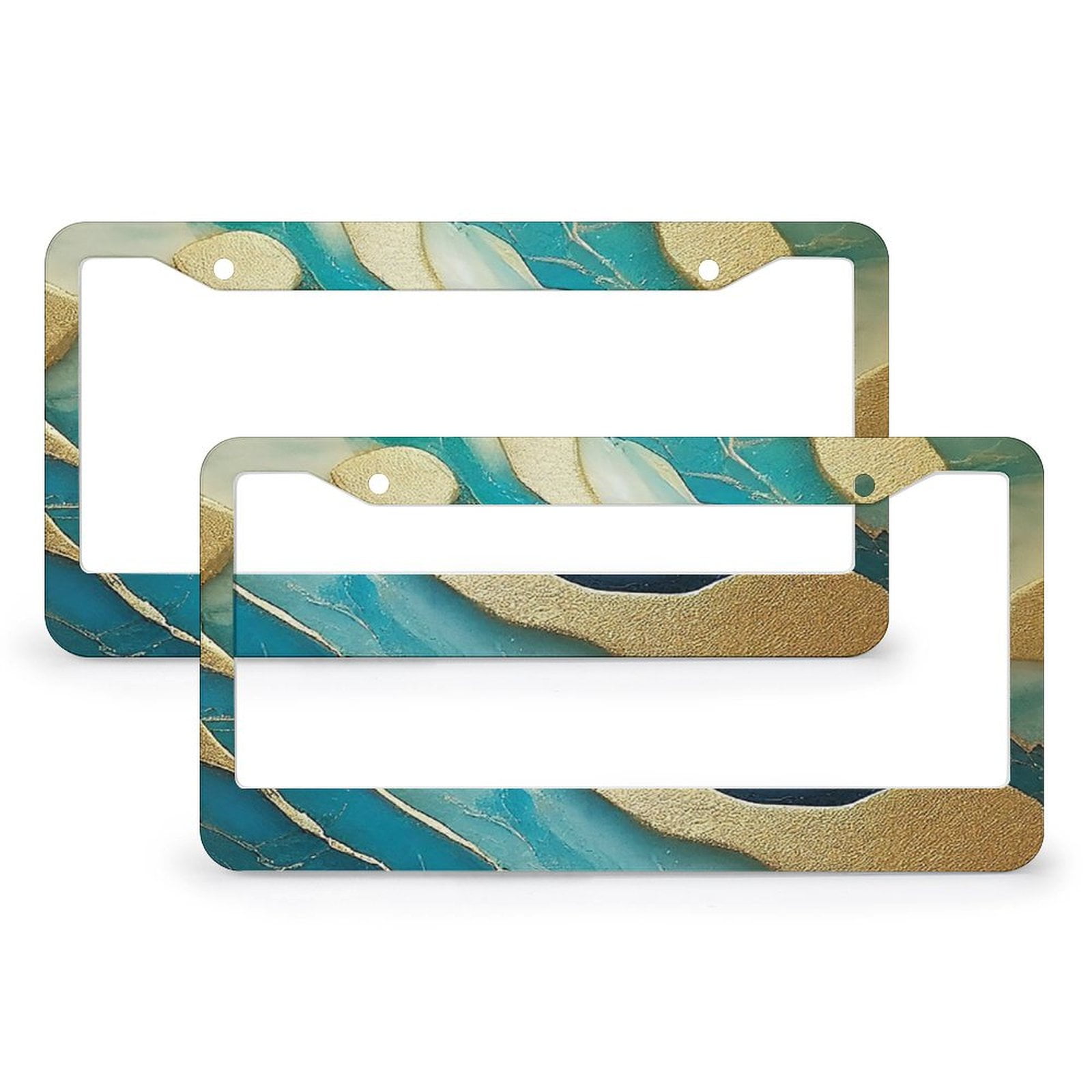 Blue And Gold Gradient Marble License Plate Frame 2 Pack License Plate ...