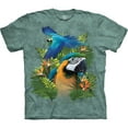 Blue And Gold Macaws Green Classic All Over Print Unisex T-Shirt Tee ...