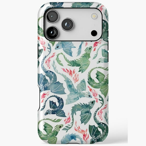 Blue And Green Dragon Fire Art Phone Cover for iPhone 11 12 13 14 15 16 ...