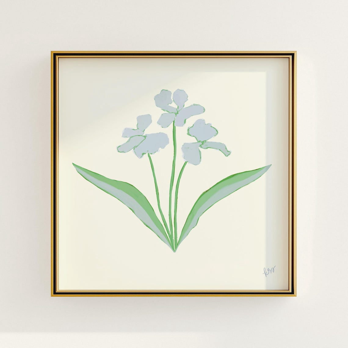 Blue And Green Floral Botanical Poster Grandmillennial Southern Art V24 ...