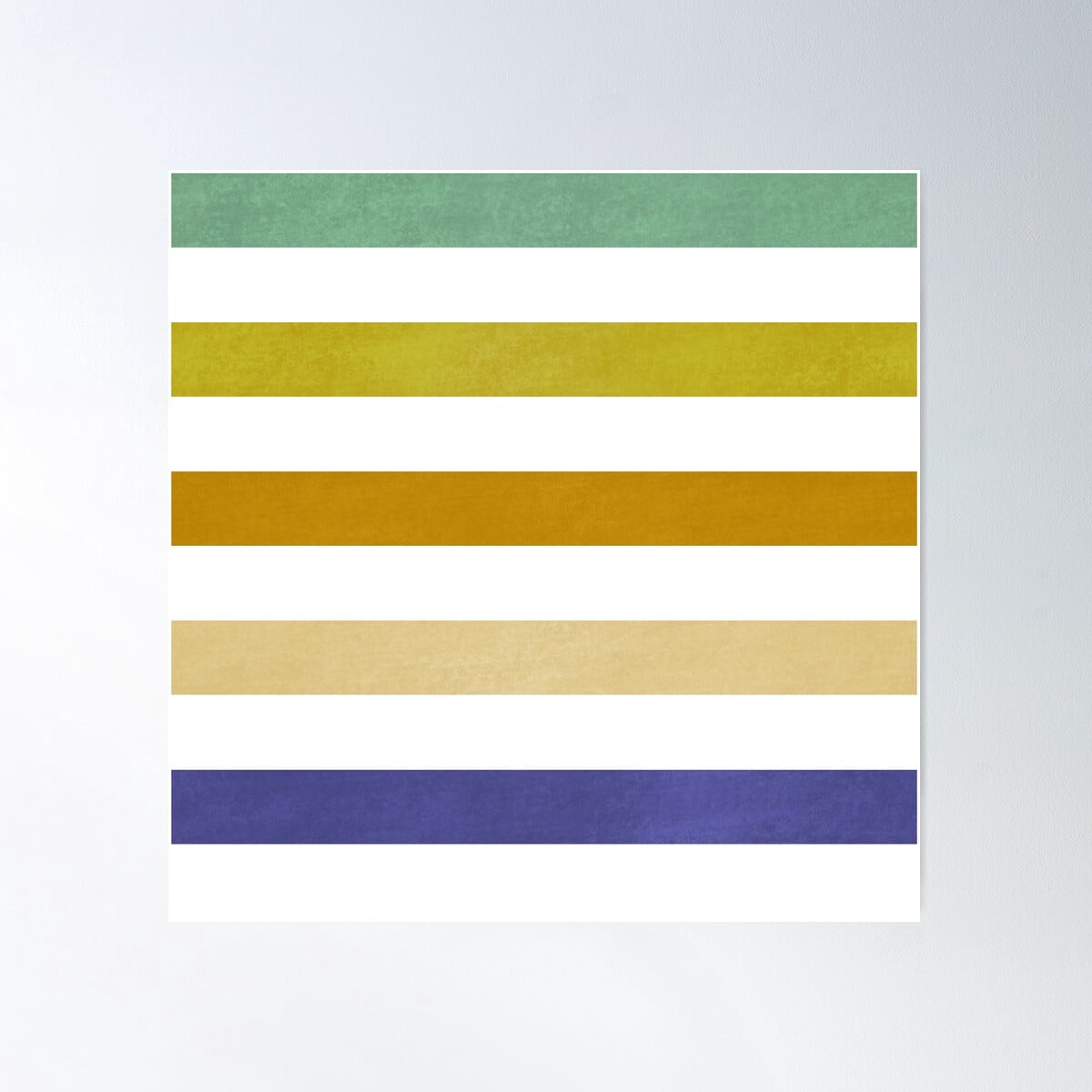 Blue And Green Textured Stripes Poster Wall Art, Modern Wall Decor For ...