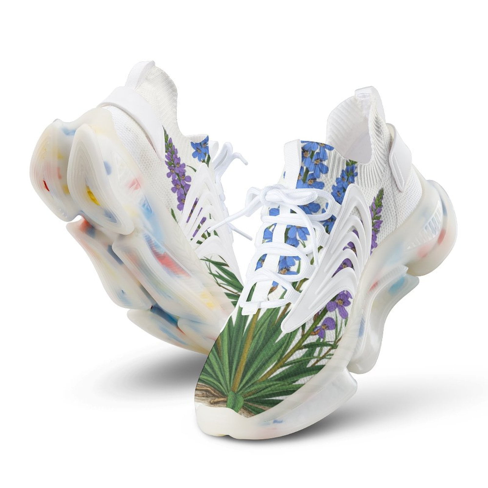 Blue And Purple Flowers Growing Walking Shoes for Men Woman Lightweight ...