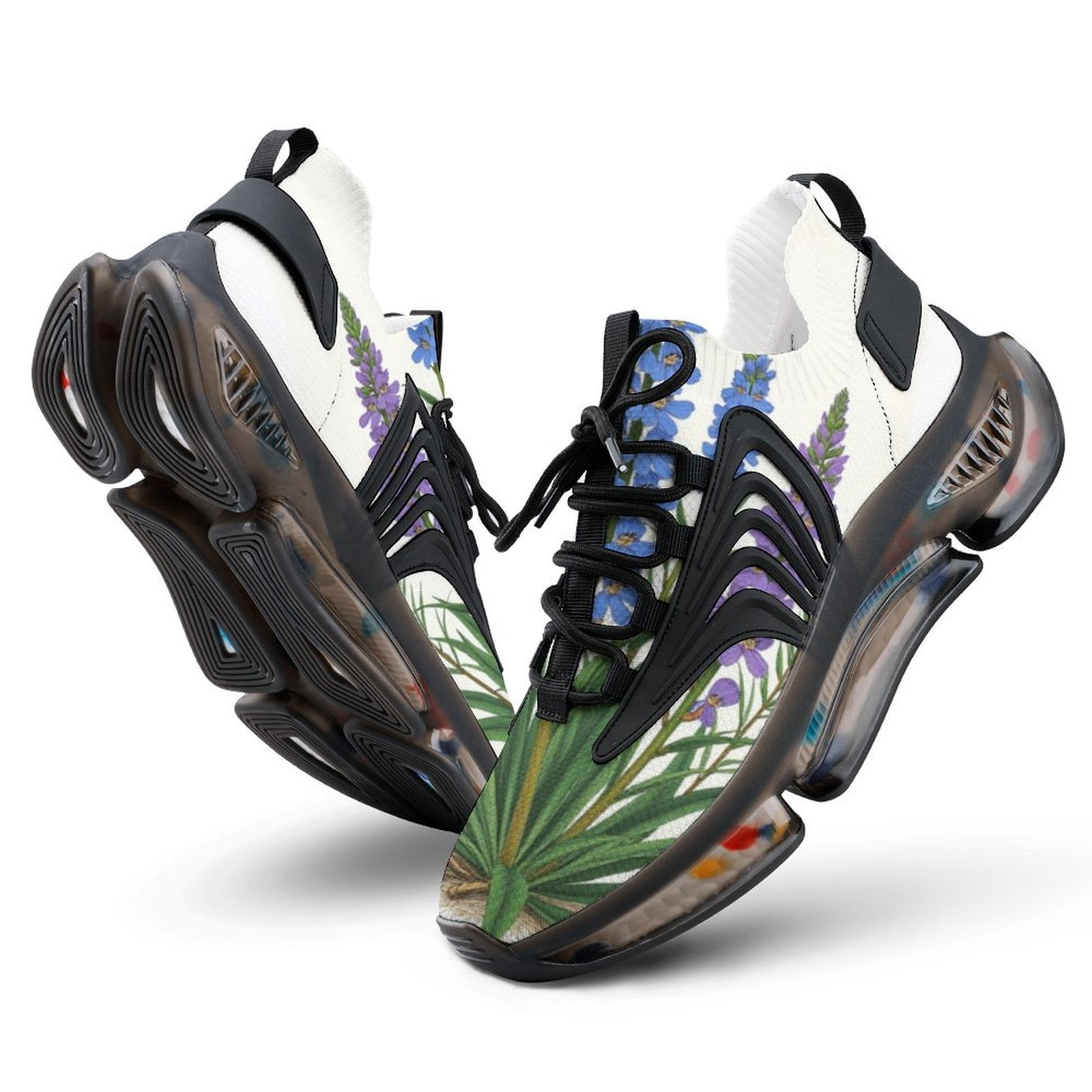 Blue And Purple Flowers Growing Walking Shoes for Men Woman Lightweight ...