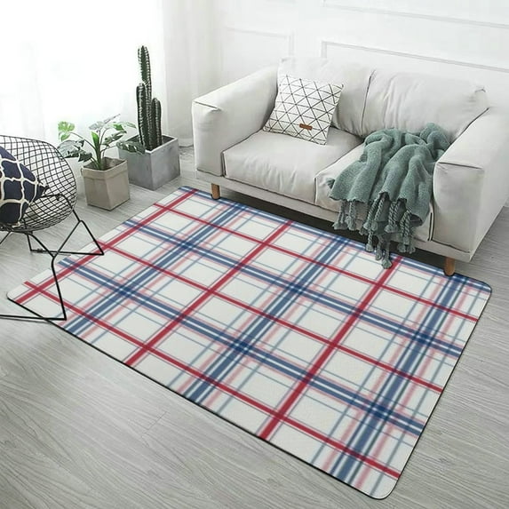 Blue And Red Checkered Carpet Rug for Bedroom Living Room Home Sofa ...