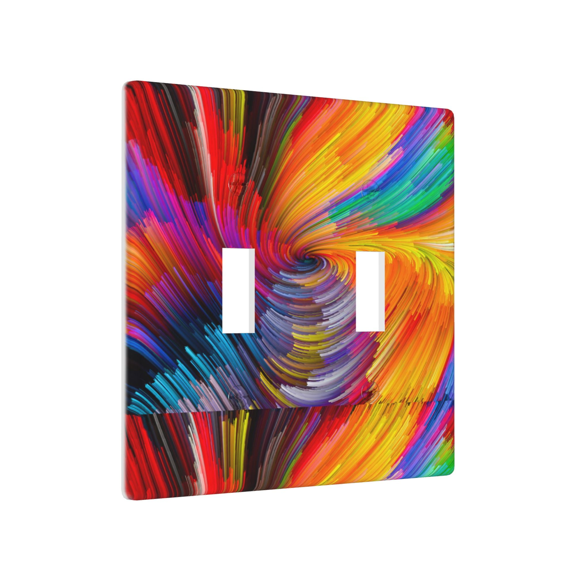 Blue And Red Colored Wallpaper Double Toggle Light Switch Plate ...