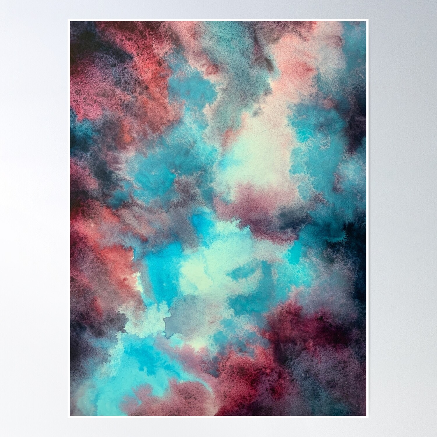 Blue And Red Galaxy Poster Wall Art, Modern Wall Decor, 12x18 UNFRAMED ...
