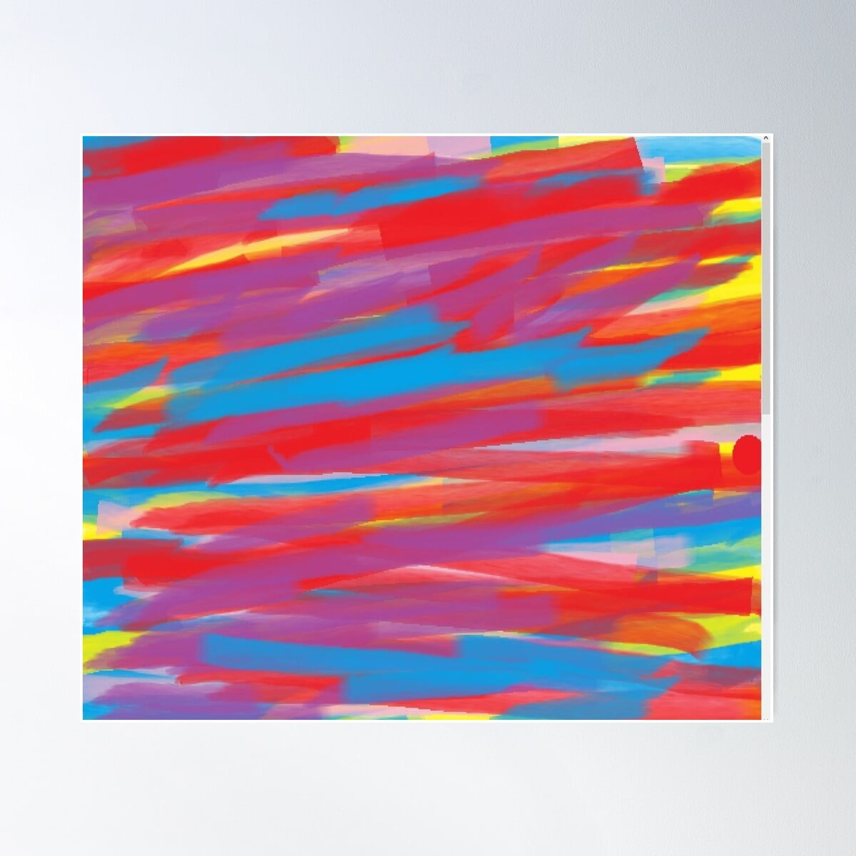 Blue And Red Poster Wall Art, Modern Wall Decor For Living Room Bedroom ...