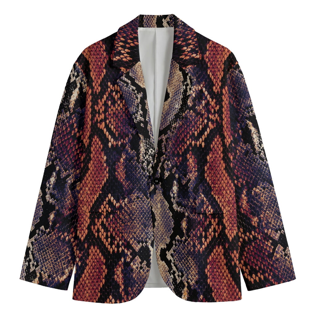 Blue And Red Snakeskin Print Men'S Blazer, Snakes Python Fun Novelty ...