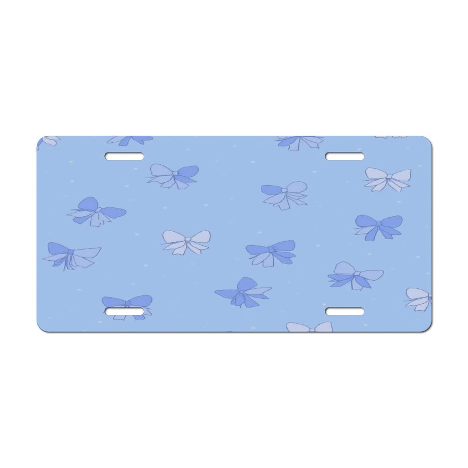 Blue And White Bow Pattern License Plate Lightweight Aluminum ...