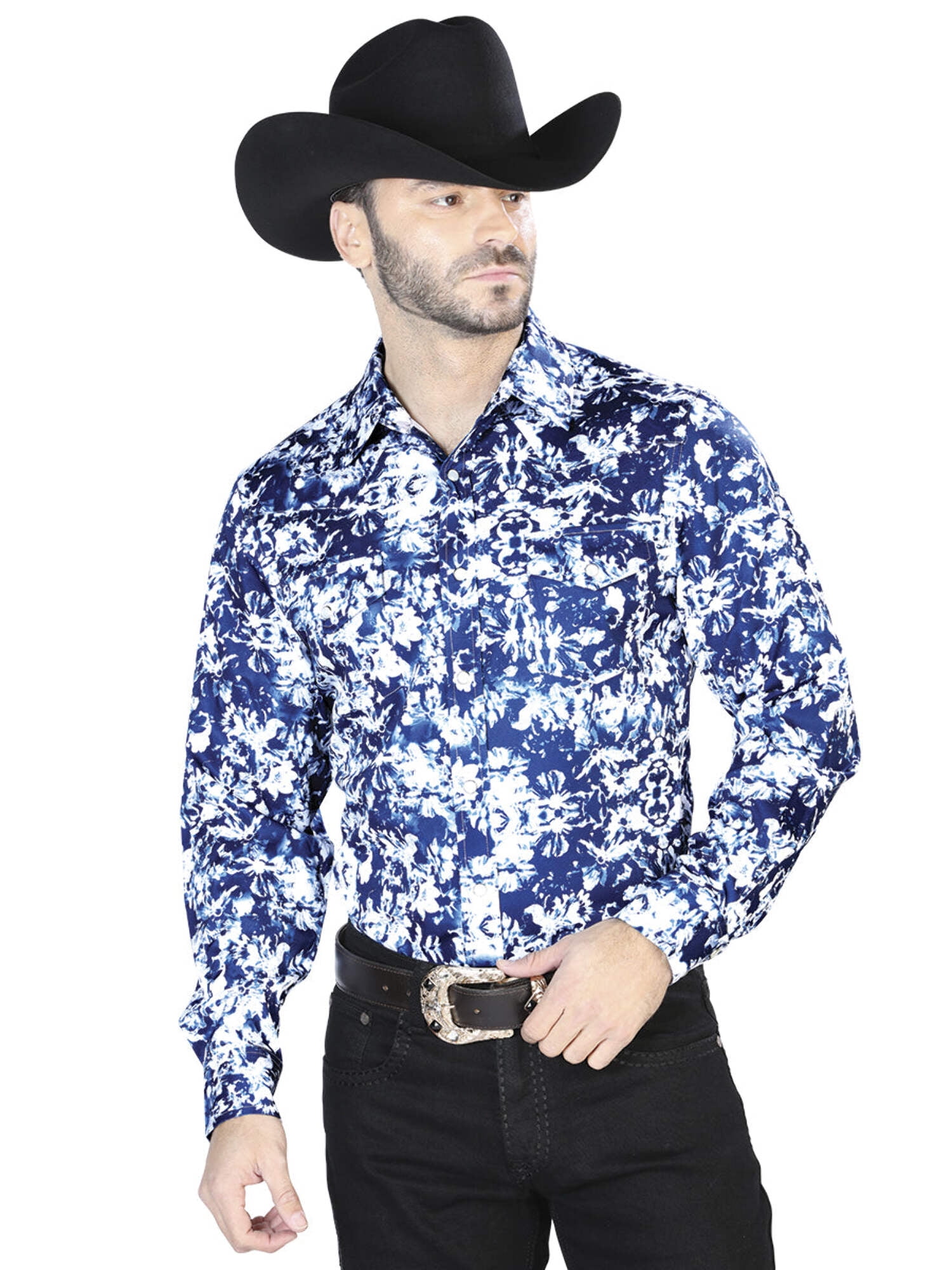 Blue And White Casual Long Sleeve Shirt 44091 - Walmart.com
